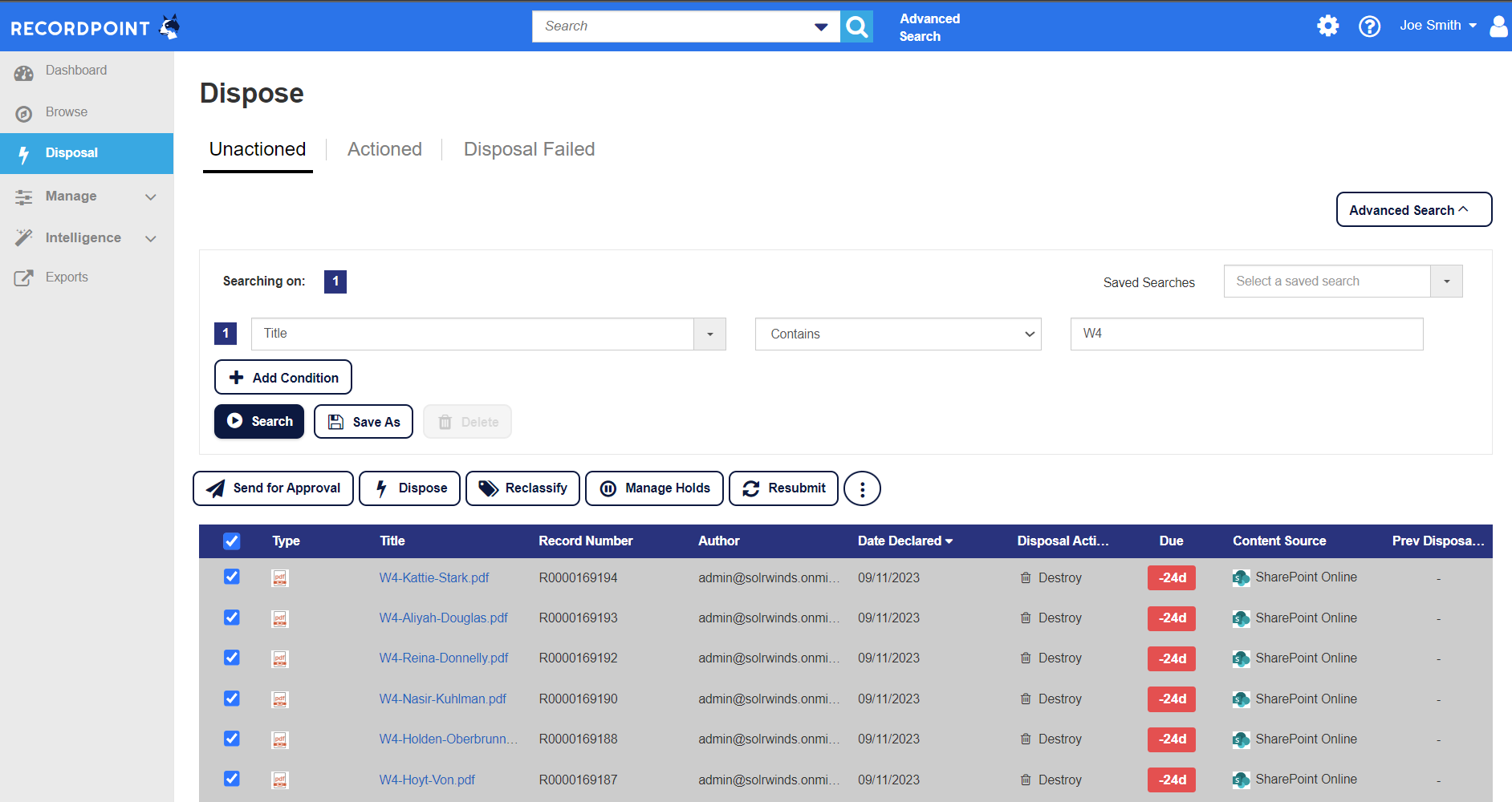 Product Update: Bulk disposal of records – RecordPoint